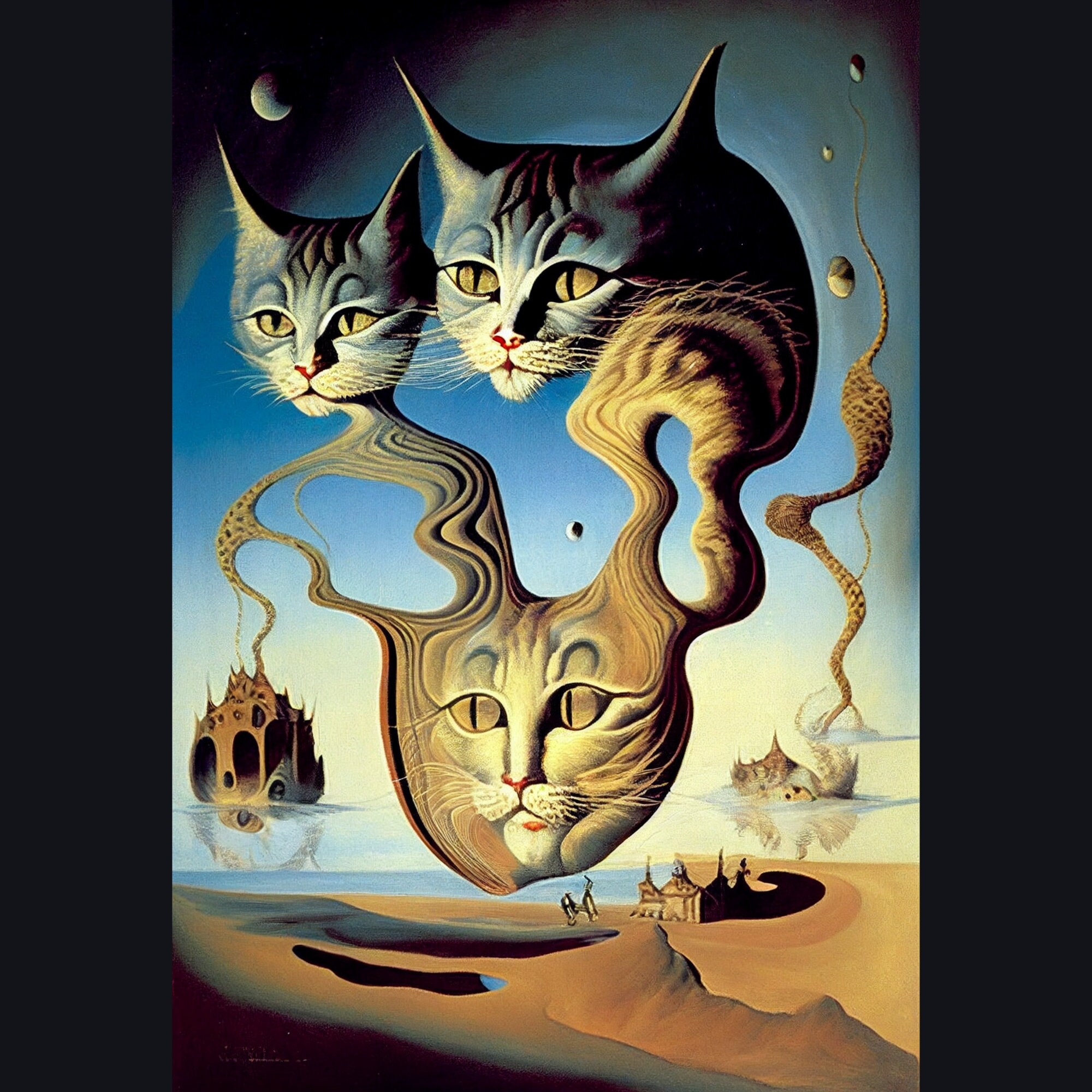 Salvador Dali Portrait Cat