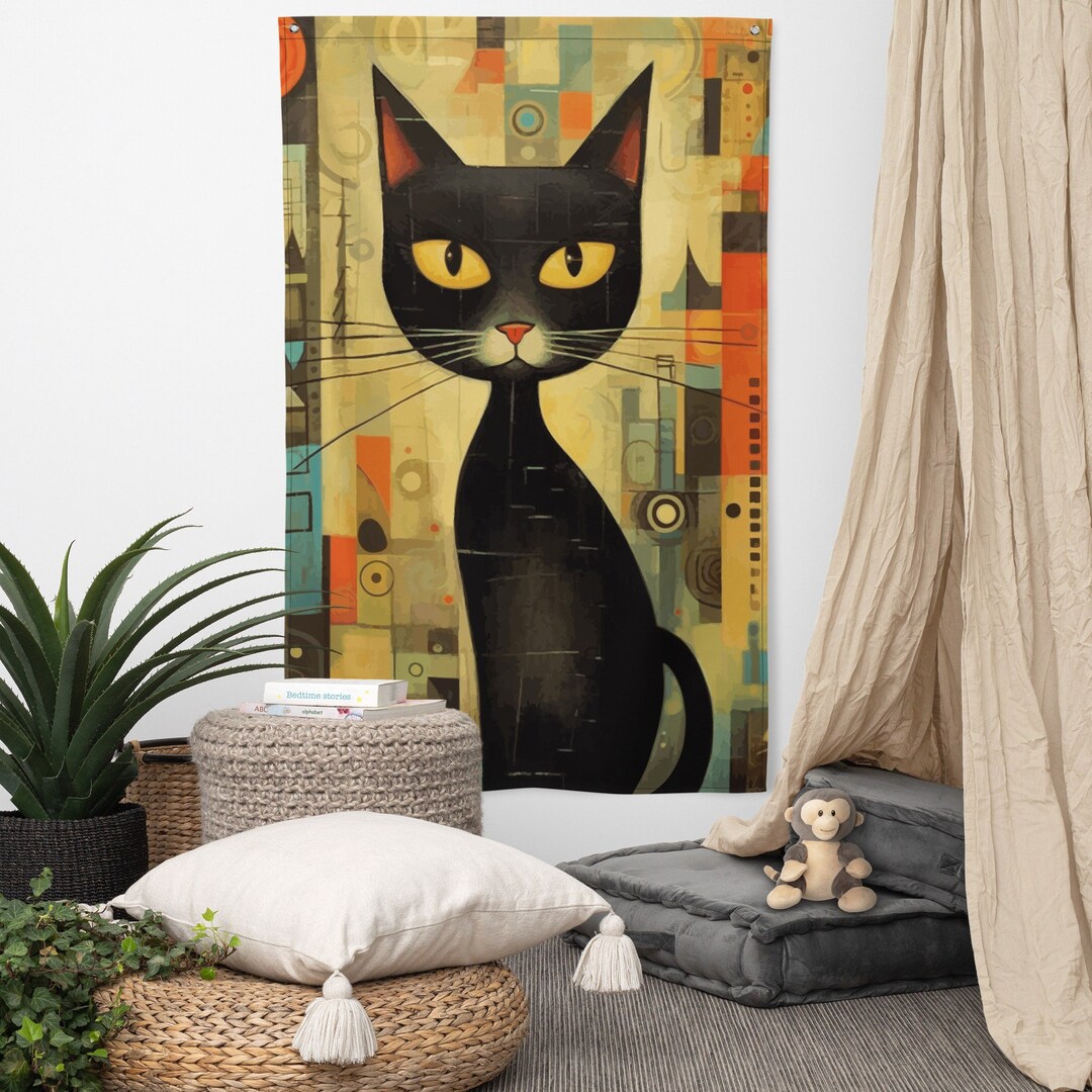 Cat Wall Tapestry Picasso Art Style / Cat Tapestry / Hanging Tapestry ...