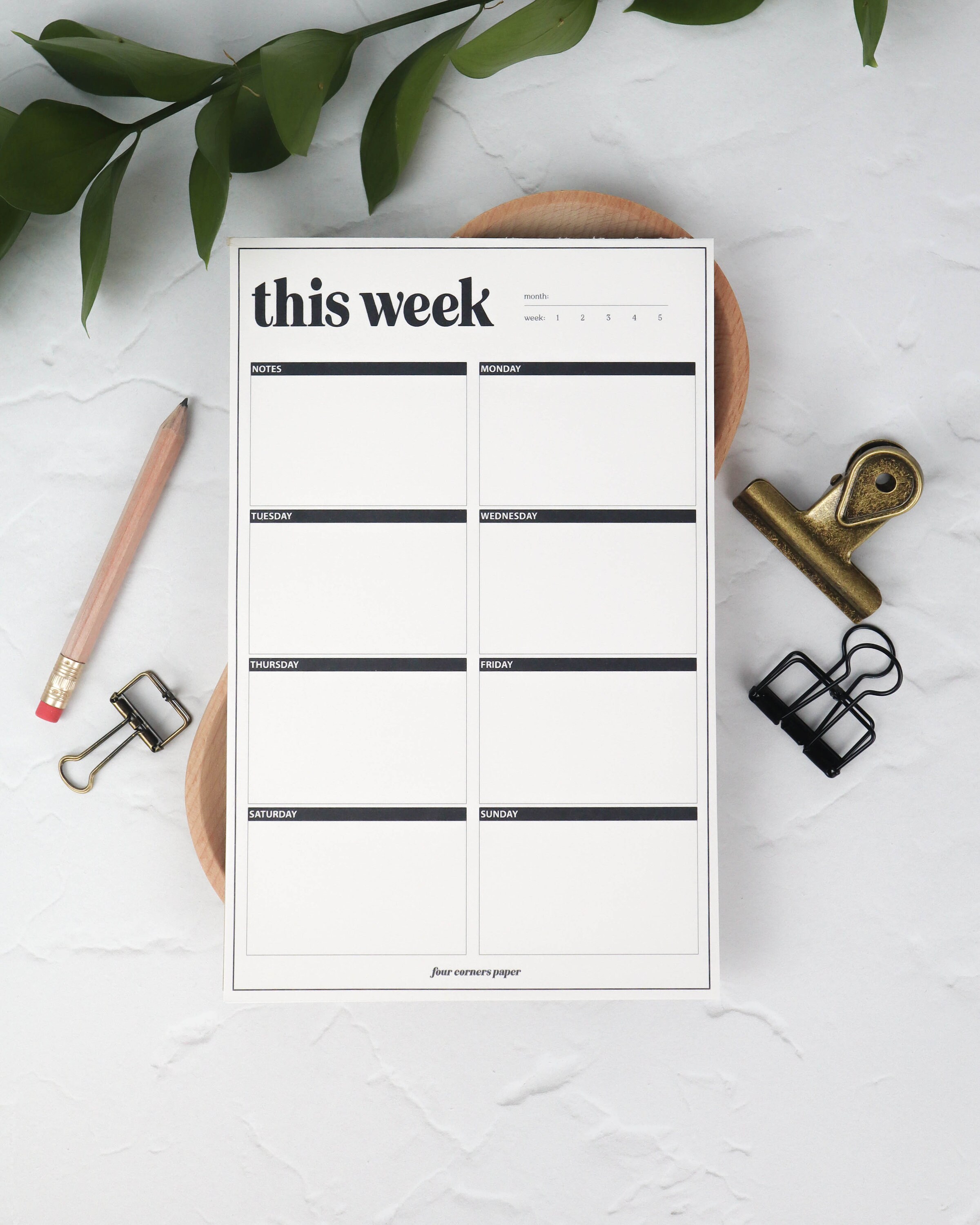 Weekly Planner Notepad Organizer Tear off Sheets, Scheduler, Minimalist ...