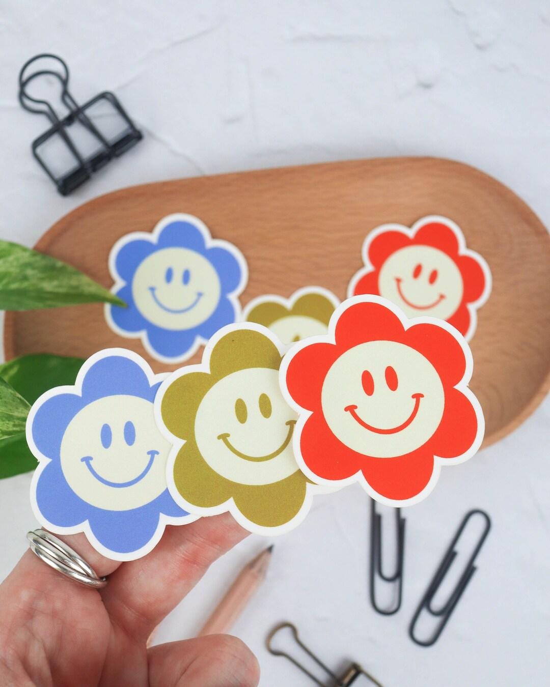 Retro Smiley Daisy Sticker Pack | Flower Sticker Set | Cute Floral ...