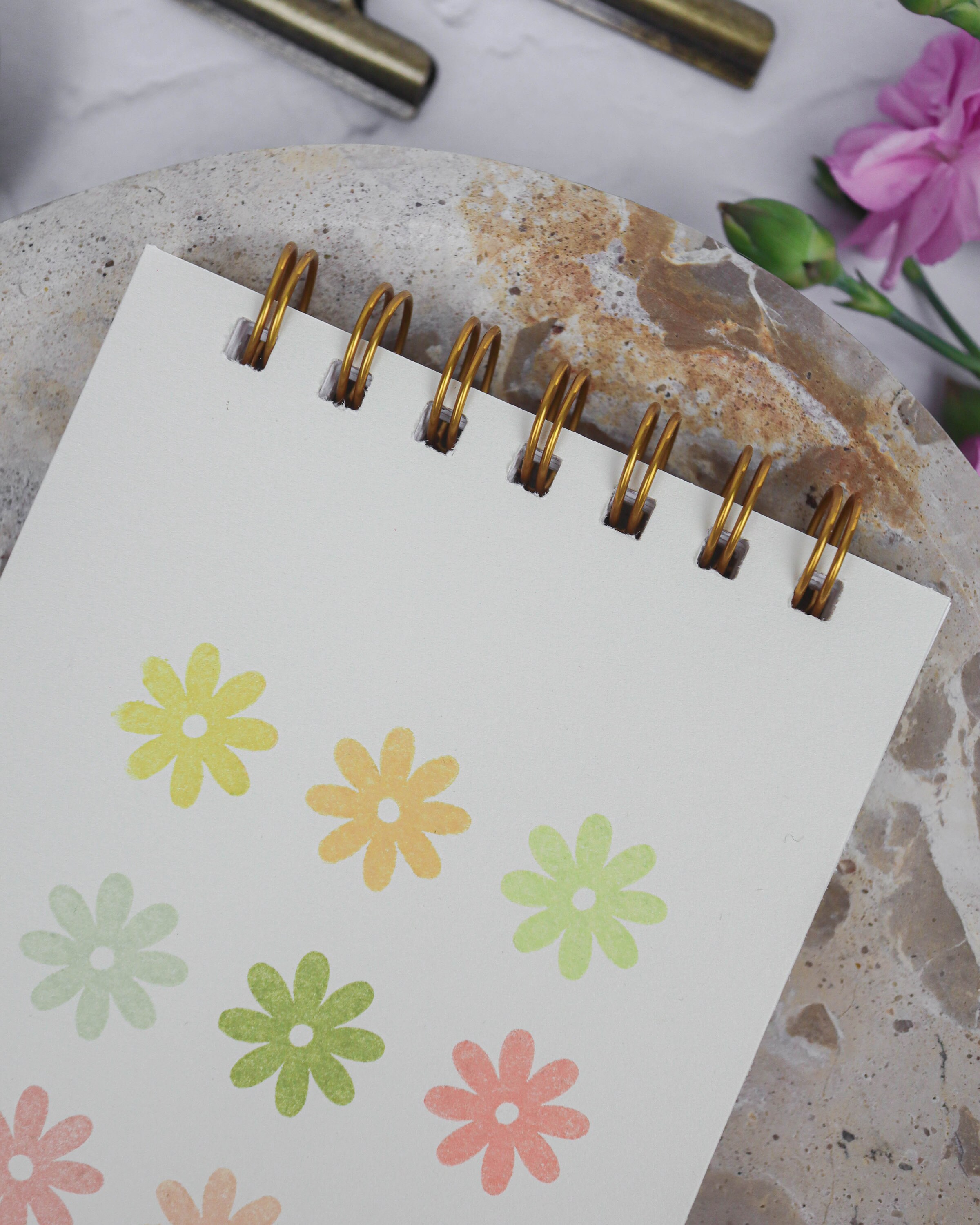 Floral Mini Jotter Notebook- Retro & Minimalist | Journal | Pocket ...