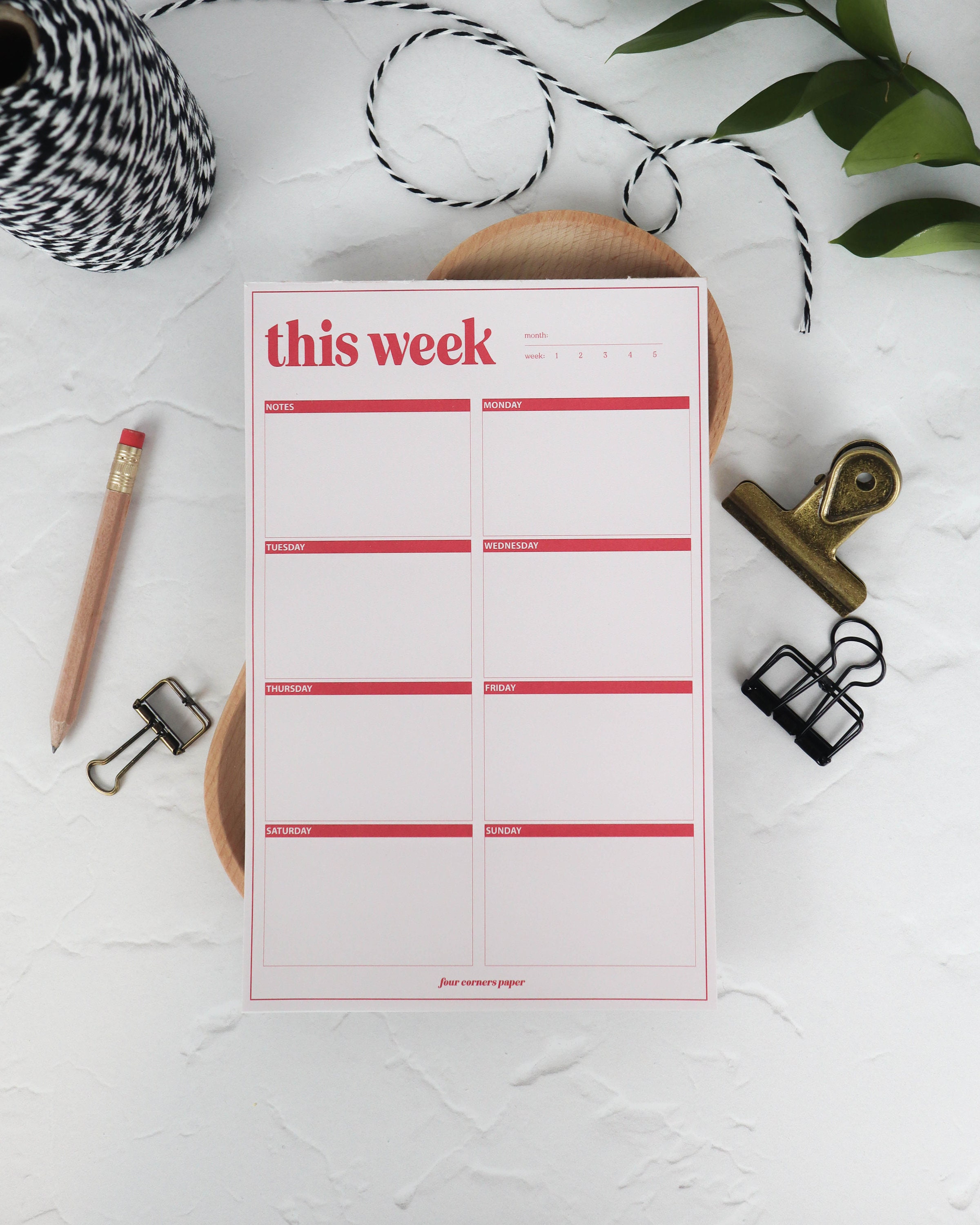 Weekly Planner Notepad Organizer Tear off Sheets, Scheduler, Minimalist ...