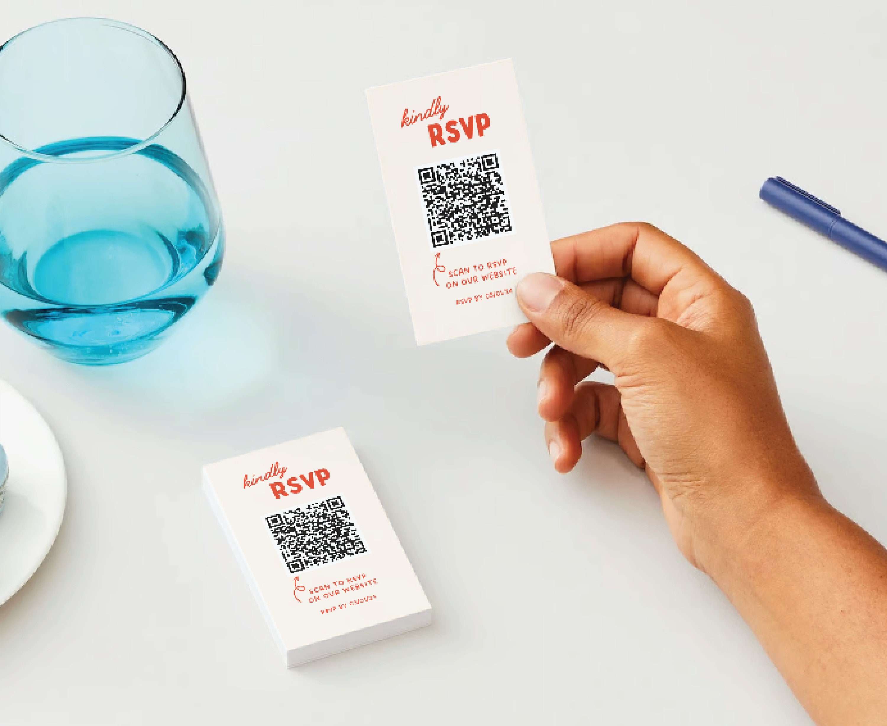 QR Code Wedding Rsvp Cards, Canva Reply Card Template, Modern ...