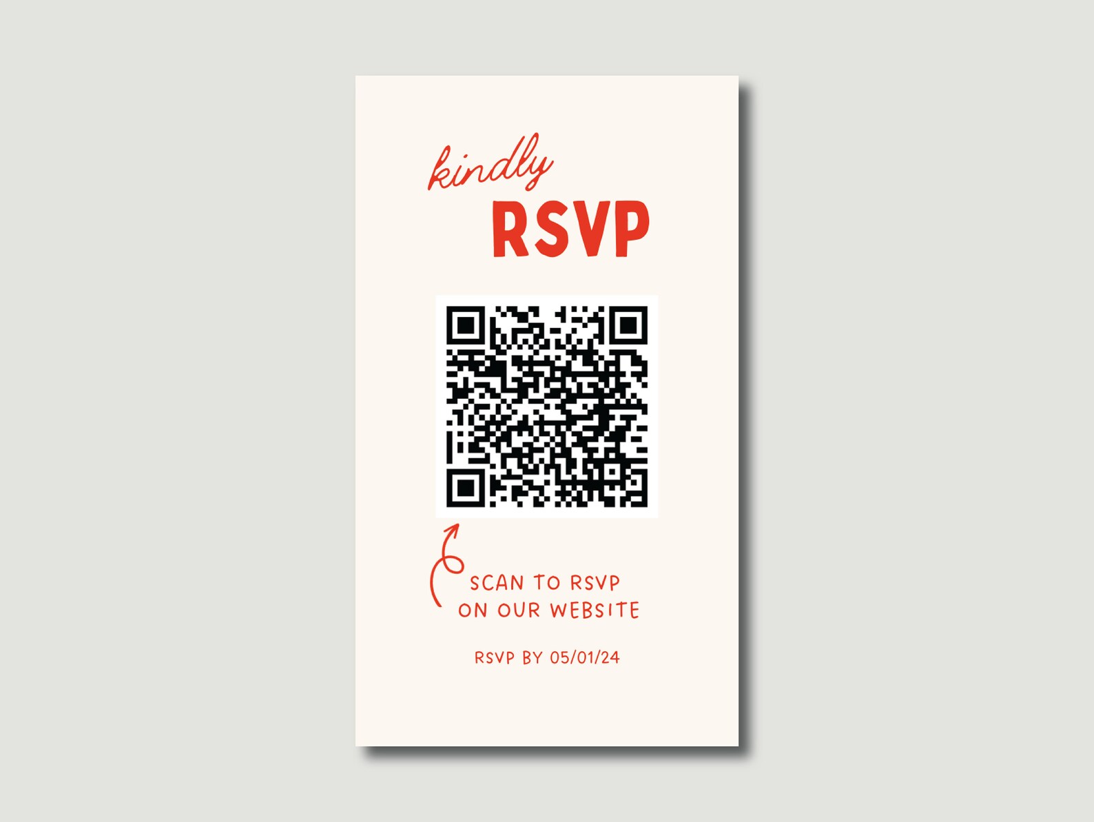 QR Code Wedding Rsvp Cards, Canva Reply Card Template, Modern ...