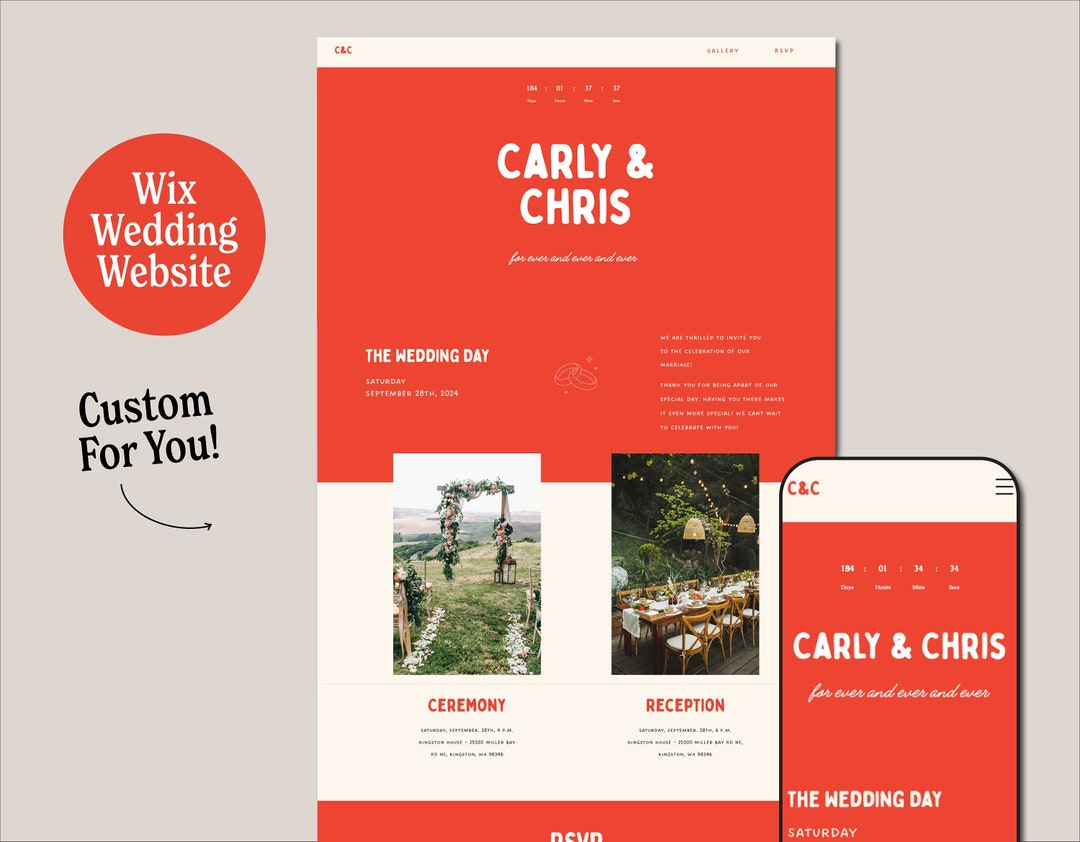 Wix Wedding Template for Bride / Groom / Custom Wedding / Wedding ...