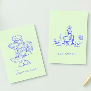 Food Postcard Set | Illustrated Food Postcards | Abstract Art Prints ...