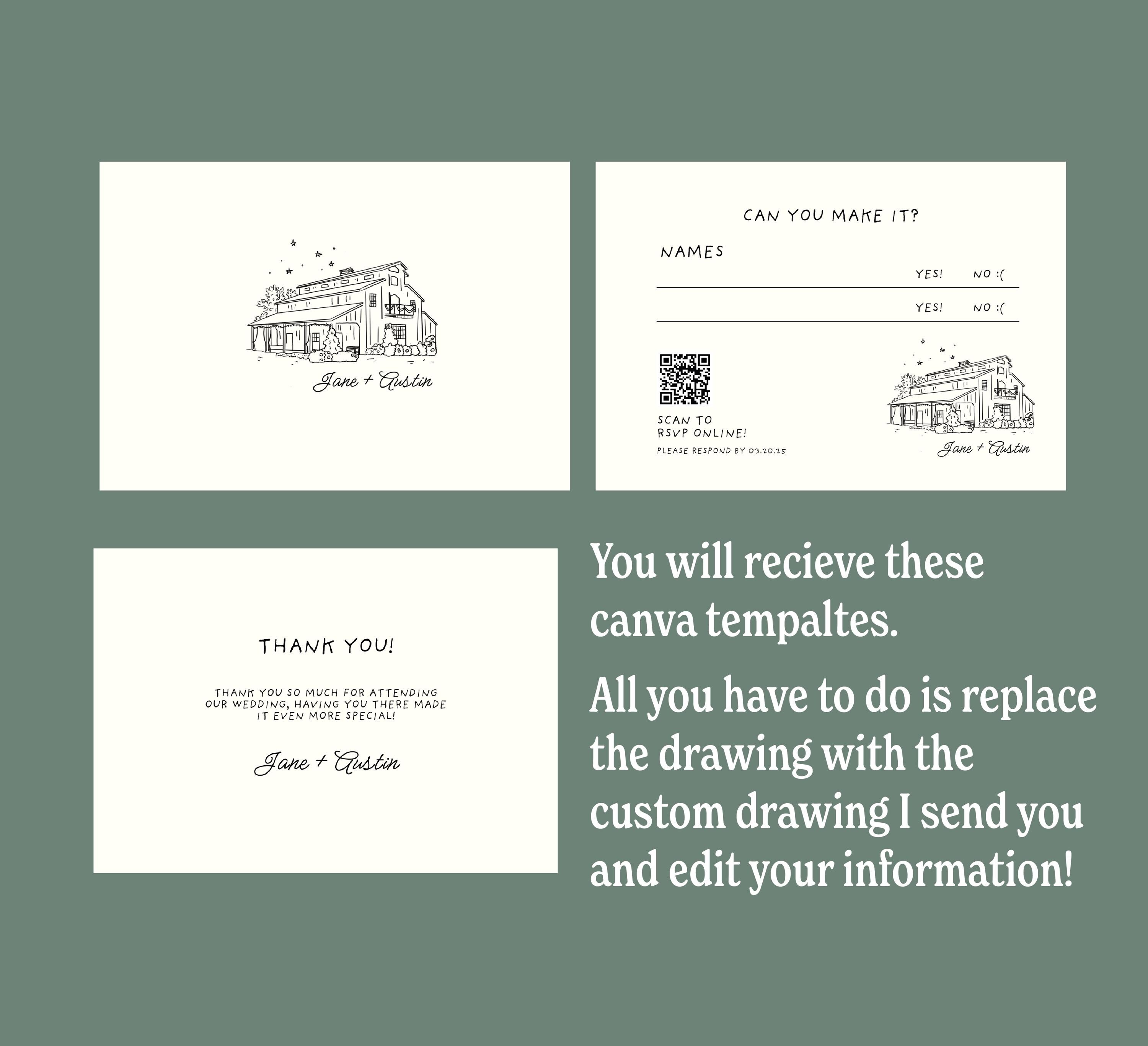 Custom Venue Drawing | Custom Wedding Illustration, Custom Wedding ...