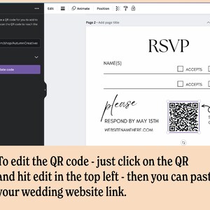 Wedding Invitation With QR Code, Minimal Wedding Invite Suite, Modern ...