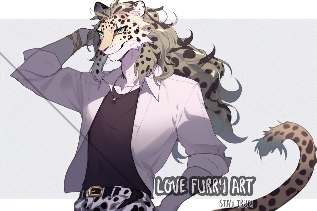 Furry Cat Leopard Fursona Art Digital Furries Artwork - Etsy