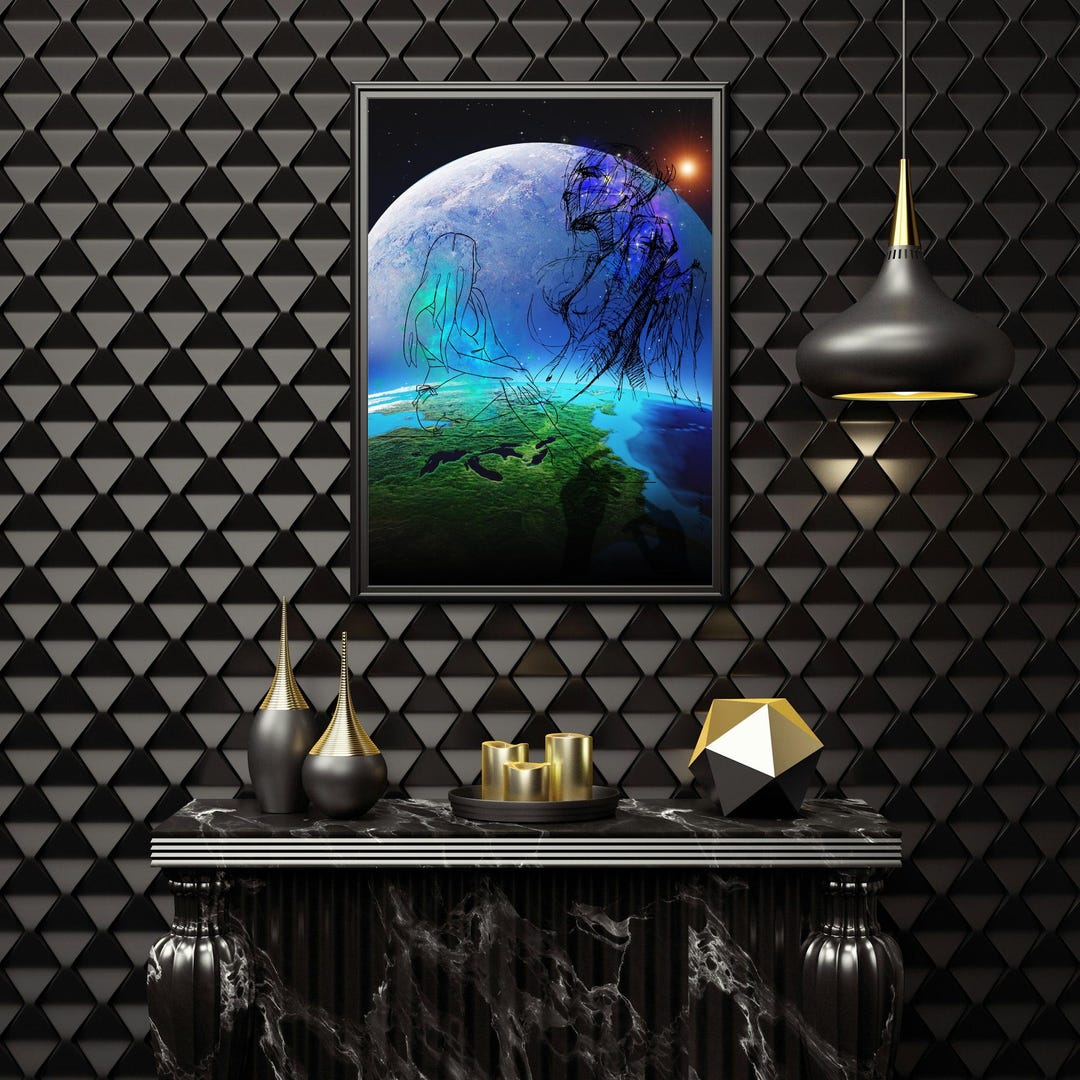 Spiritual Posters, Digital Print - Between Two Worlds, Wizard, Decor ...