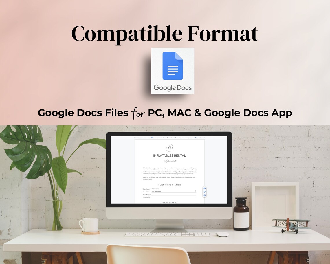 Inflatables Rental Agreement Template | Editable Bounce House Contract ...