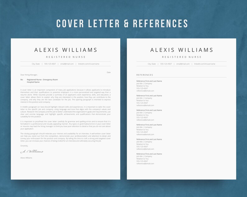 Nursing Resume Template Google Docs | Simple ATS Friendly CV for Travel ...