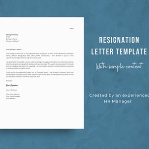 Resignation Letter Template for Word & Google Docs Professional 2 Weeks ...