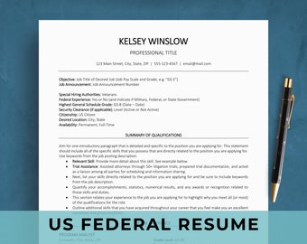 US Federal Resume Template for Word & Google Docs | USAJOBS Government ...