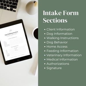 Dog Walking Services New Client Intake Form Template | Editable ...