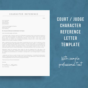 Court Character Reference Letter Template | Legal Recommendation Letter ...