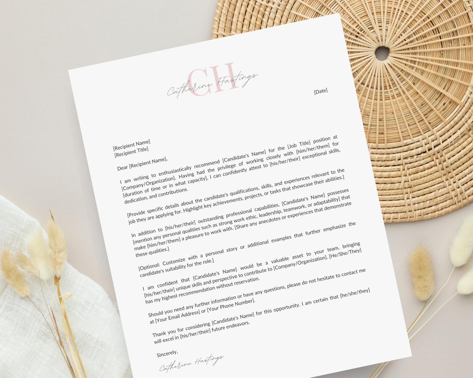 Recommendation Letter Template | Professional Job Application ...