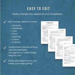 US Federal Resume Template for Word & Google Docs USAJOBS Application ...