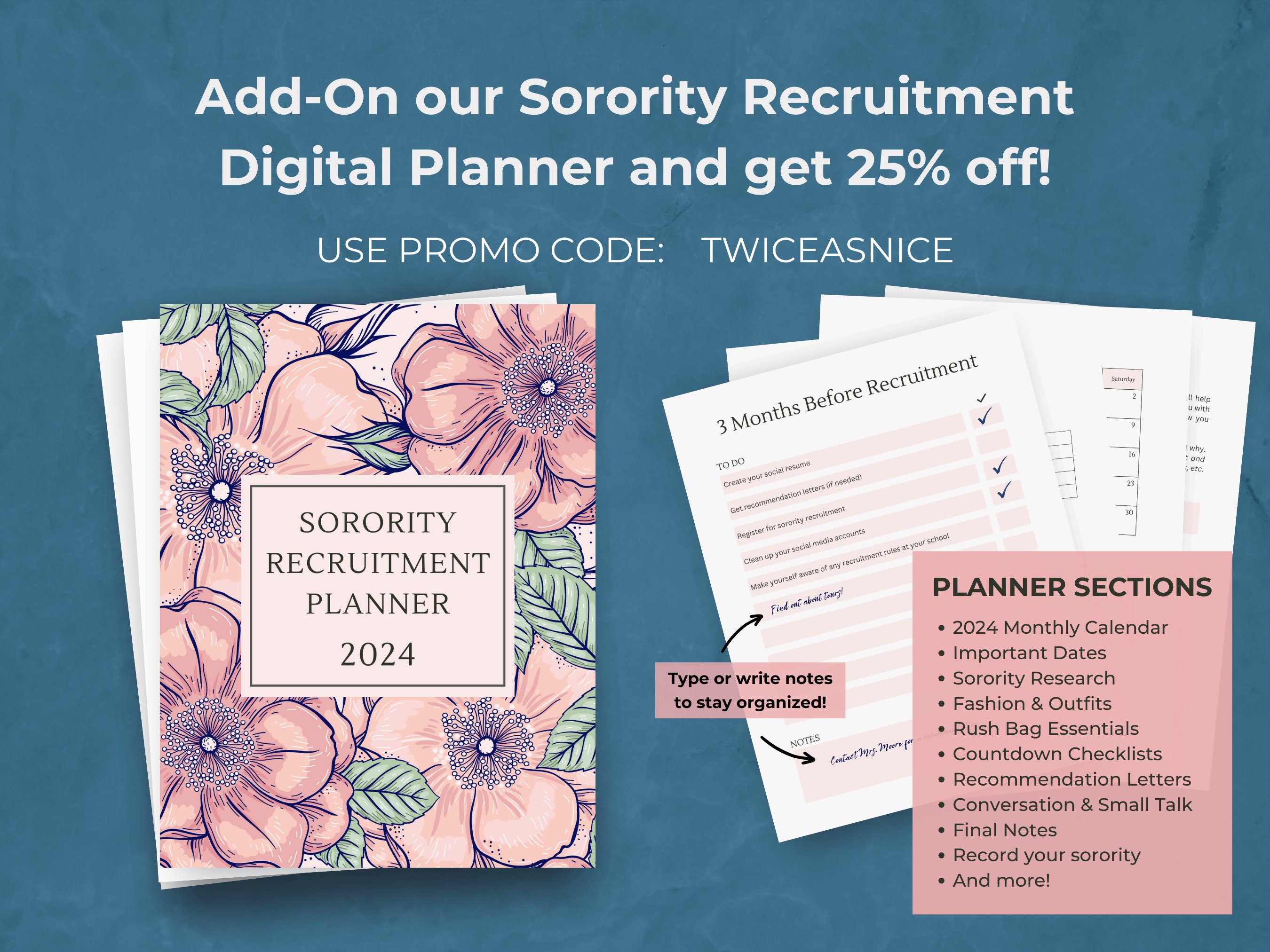 Sorority Resume Template With Photo, Editable Blue Rush Resume Template ...