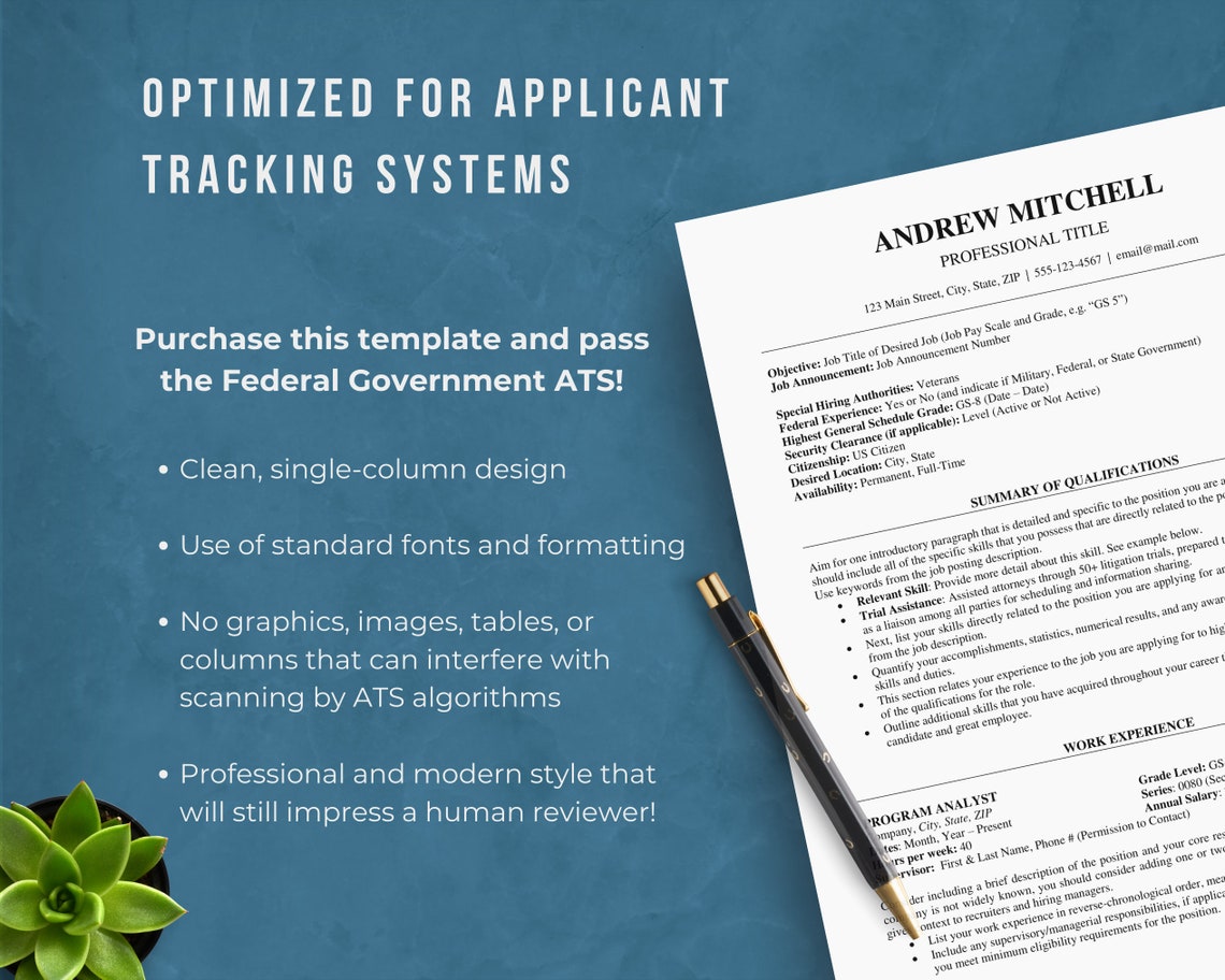 US Federal Resume Template for Word & Google Docs | USAJOBS Government ...