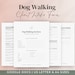 Dog Walking Services New Client Intake Form Template | Editable ...