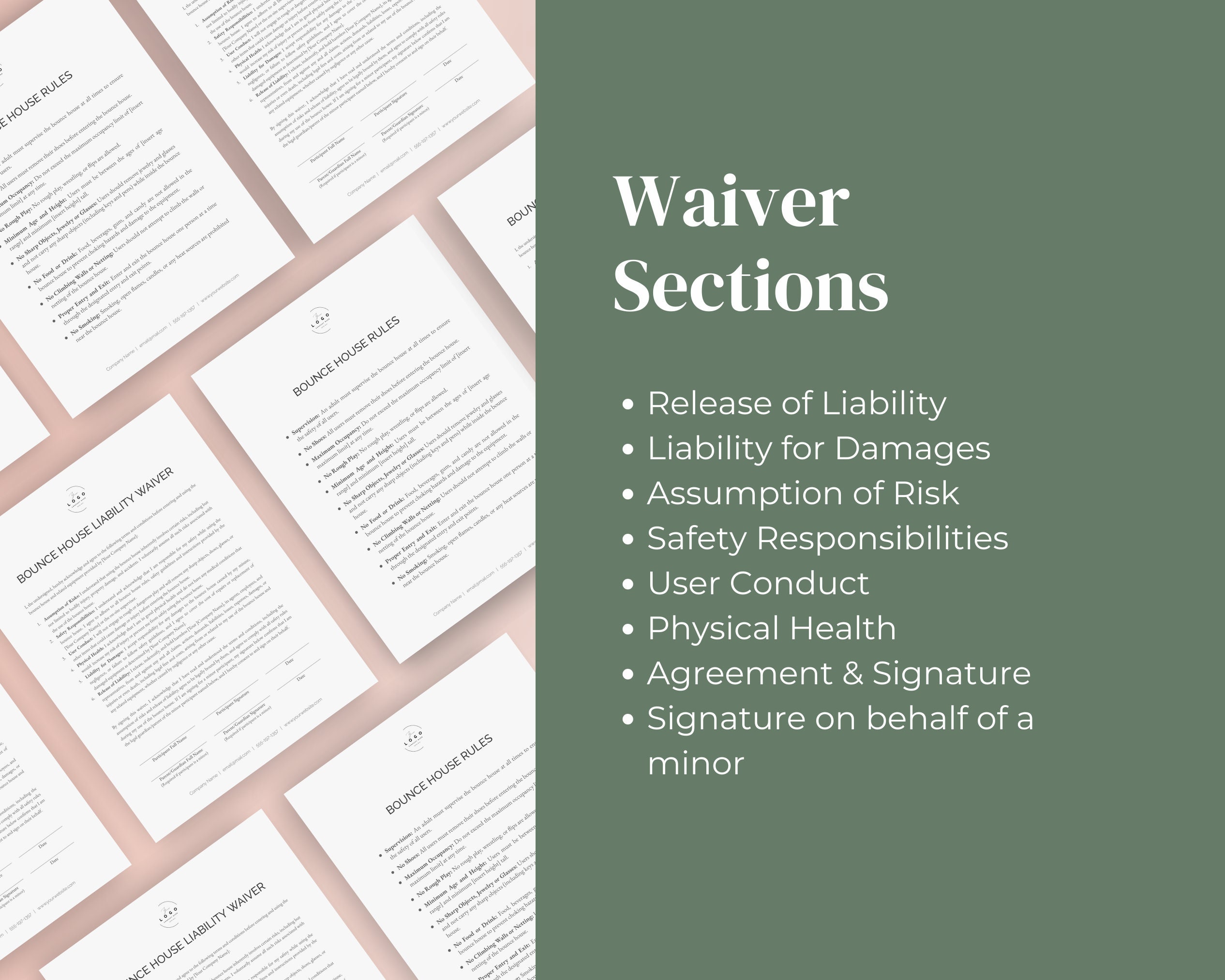 Bounce House Liability Waiver Form Template | Bounce House Rental ...