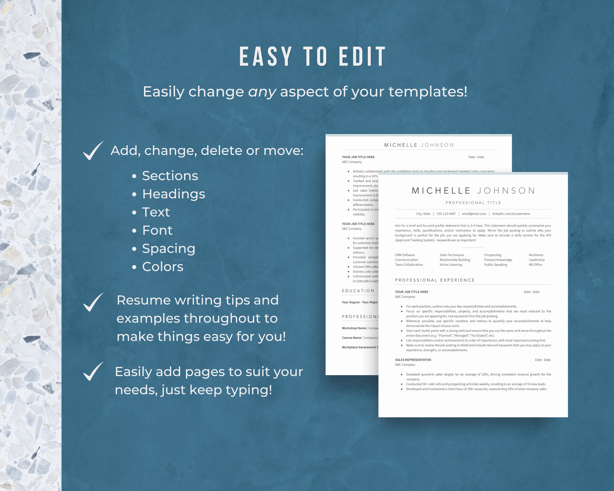 Google Docs ATS Resume Template Simple Professional CV - Etsy