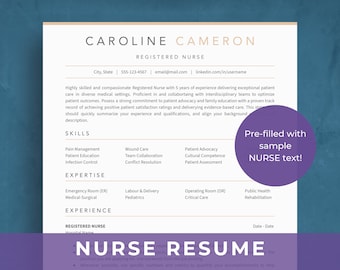 Google Docs Nurse ATS Friendly Resume Template Nursing Resume & Cover ...