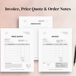 Order Form, Invoice & Quote Template | Editable Small Business Order ...