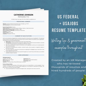 US Federal Resume Template for Word & Google Docs | USAJOBS Application ...