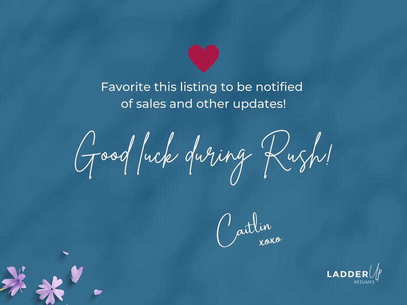 Sorority Resume Template With Photo, Editable Floral Rush Resume ...