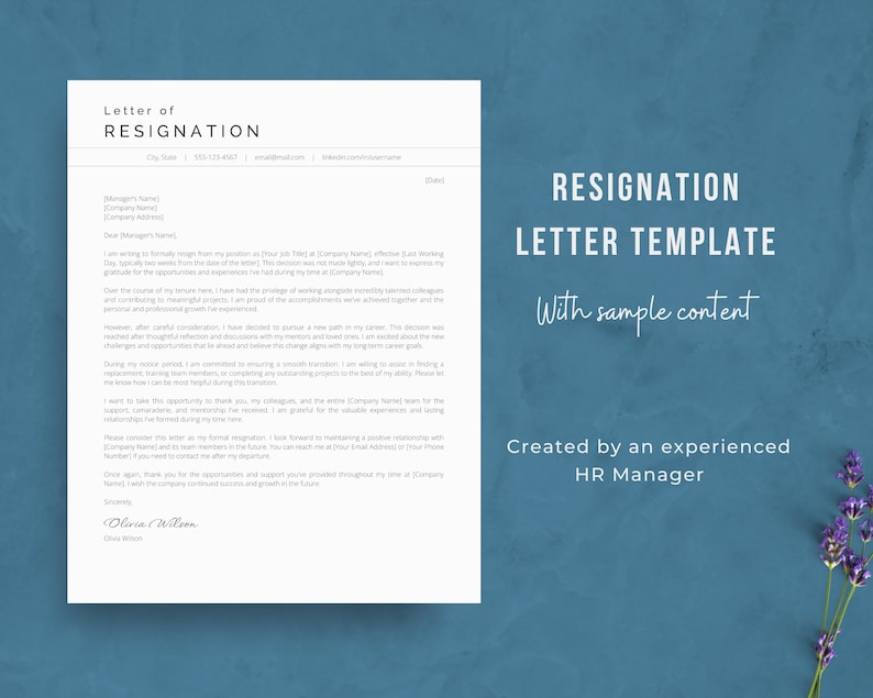 Google Docs Resignation Letter Template | Heartfelt Professional 2 ...