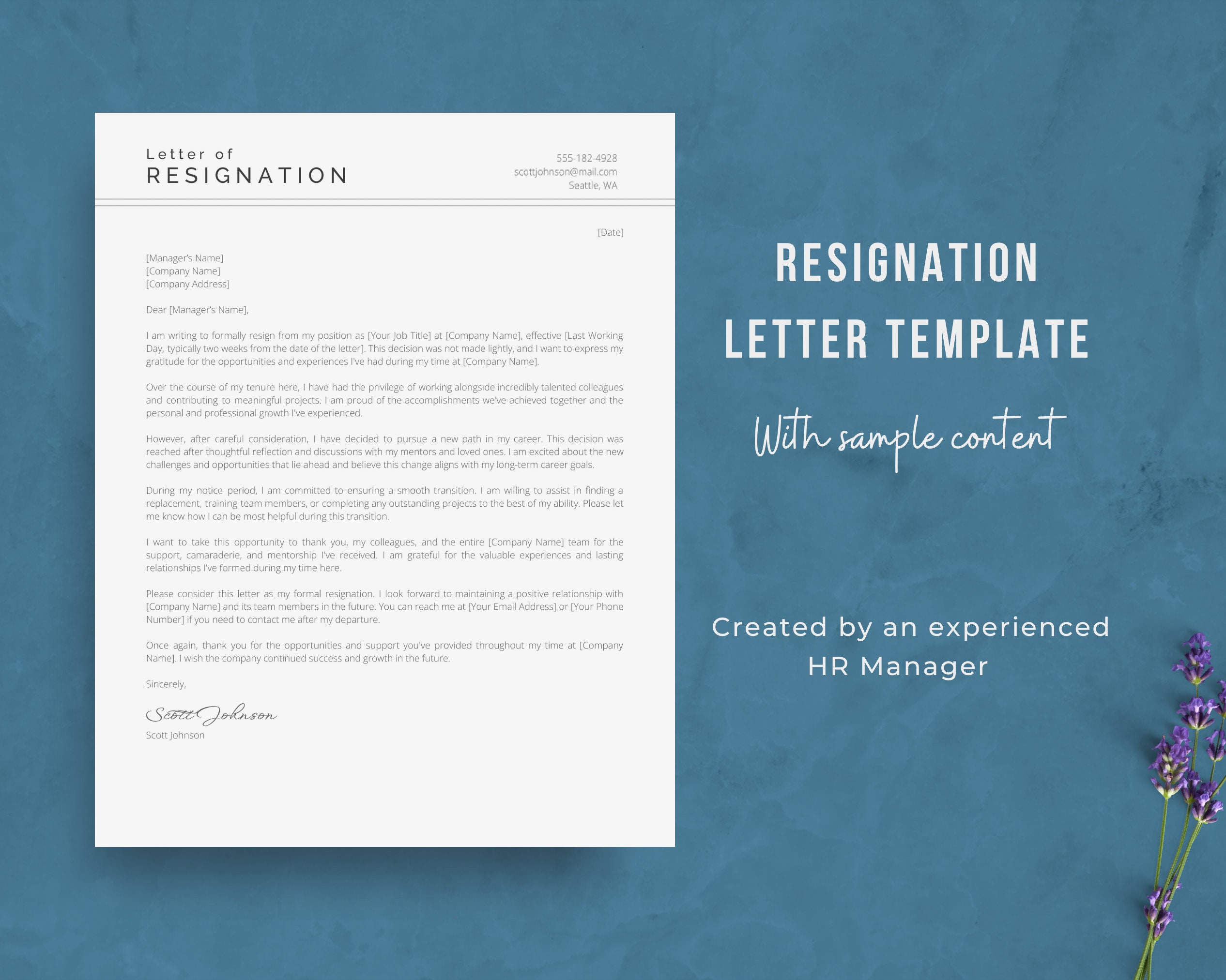 Google Docs Resignation Letter Template | Heartfelt Professional 2 ...