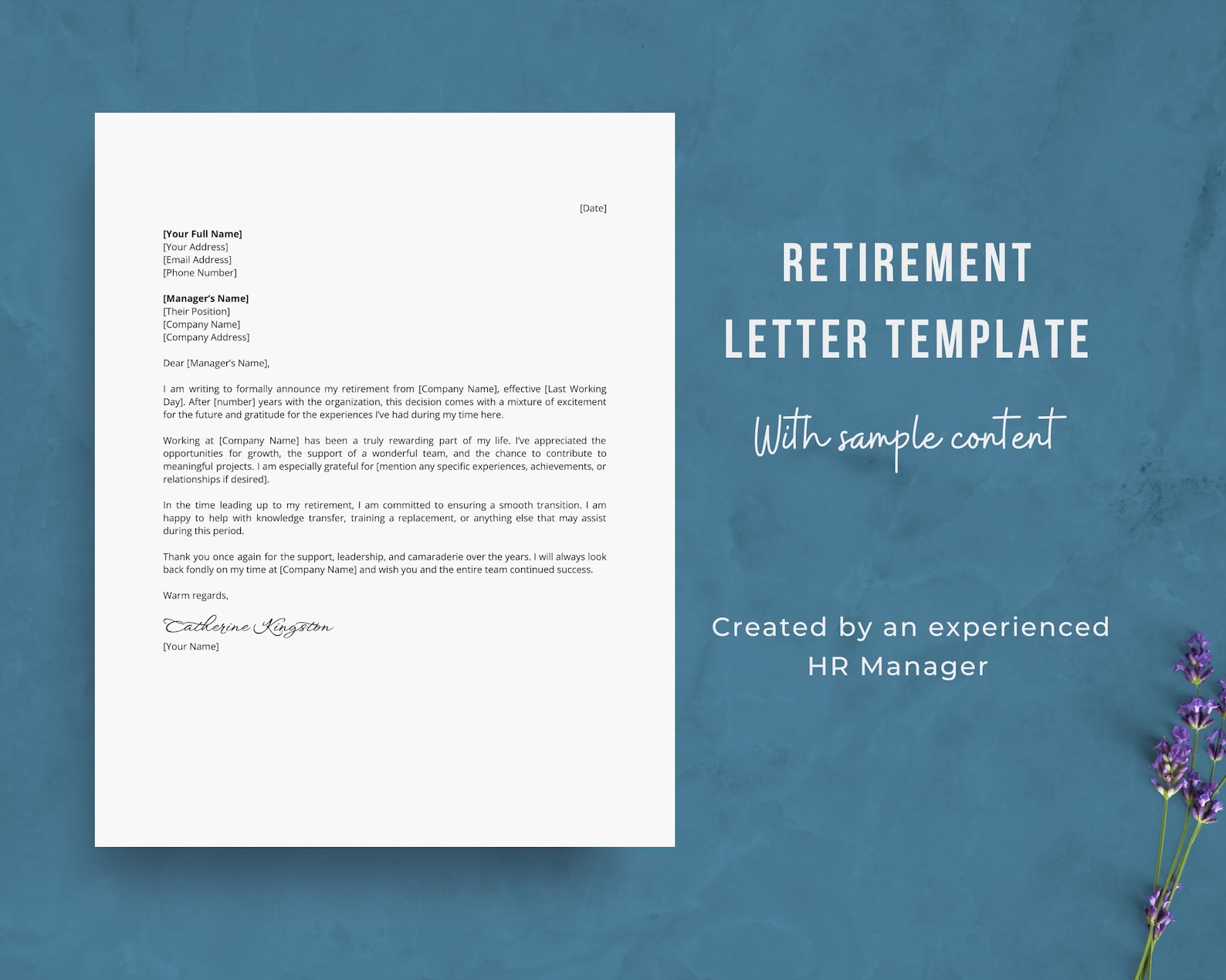Retirement Letter Template | Letter of Retirement | Professional ...