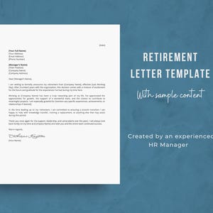 Retirement Letter Template | Letter of Retirement | Professional ...