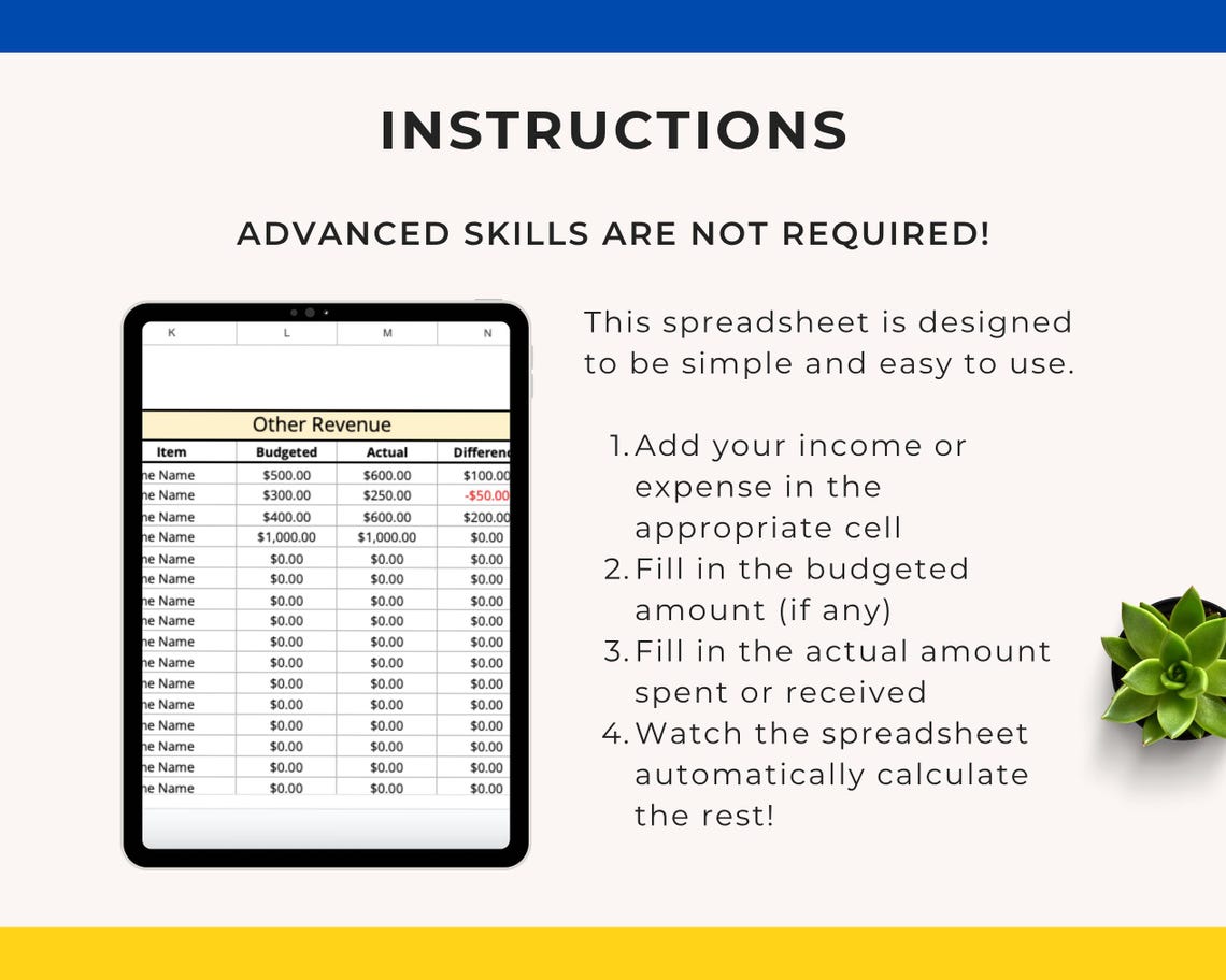 Sports Team Budget Spreadsheet | Simple & Editable Sports Budget ...