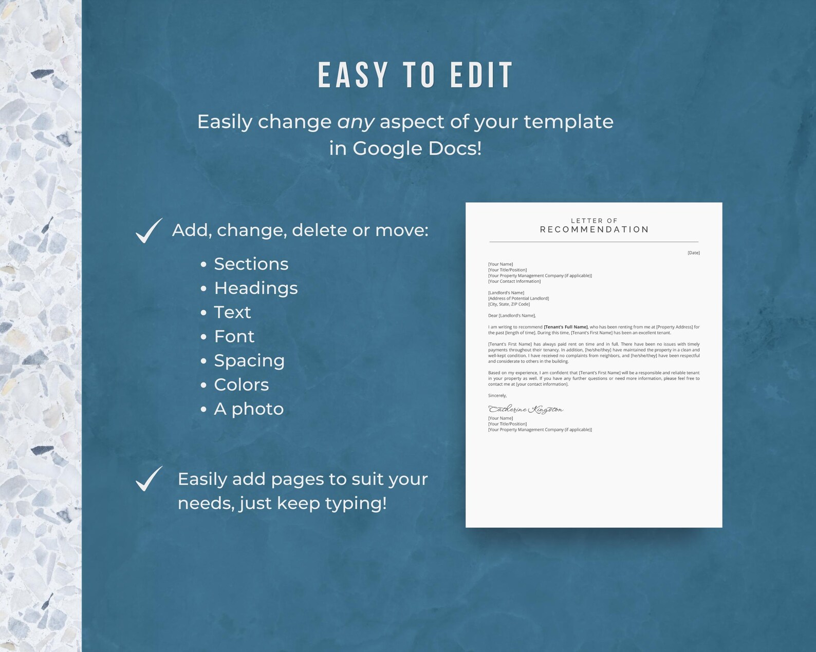 Tenant Reference Letter Template | Landlord Character Reference Letter ...