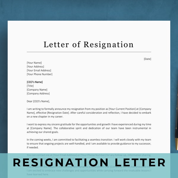 Resignation Letter Example - Etsy