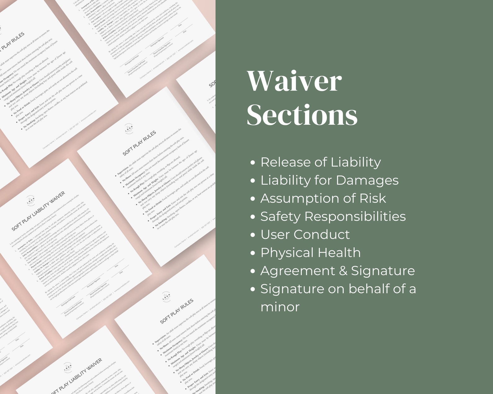 Soft Play Liability Waiver Form Template | Editable Soft Play Equipment ...