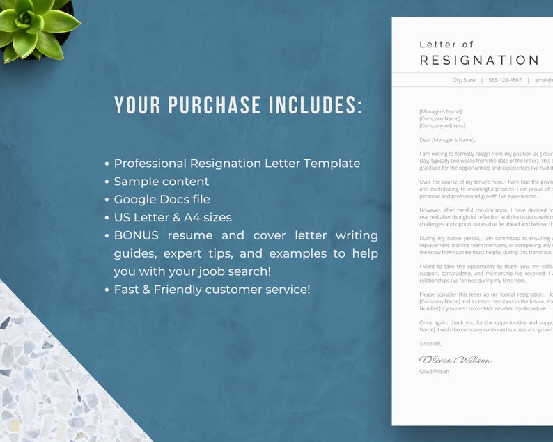 Google Docs Resignation Letter Template | Heartfelt Professional 2 ...