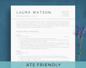 Google Docs Nursing Resume Template Simple ATS Friendly CV - Etsy