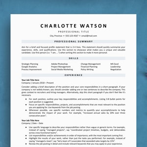 Sorority Resume Template, Blue Rush Resume Template With Photo and ...