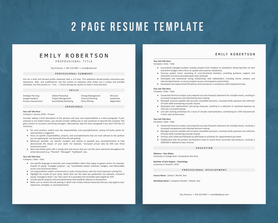 Simple Resume Template for Google Docs Modern ATS Friendly Resume ...