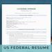 US Federal Resume Template for Word & Google Docs | USAJOBS Application ...
