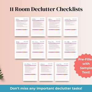 Declutter Checklist Planner Bundle | Declutter Challenges, Digital Declutter, ADHD Cleaning ...