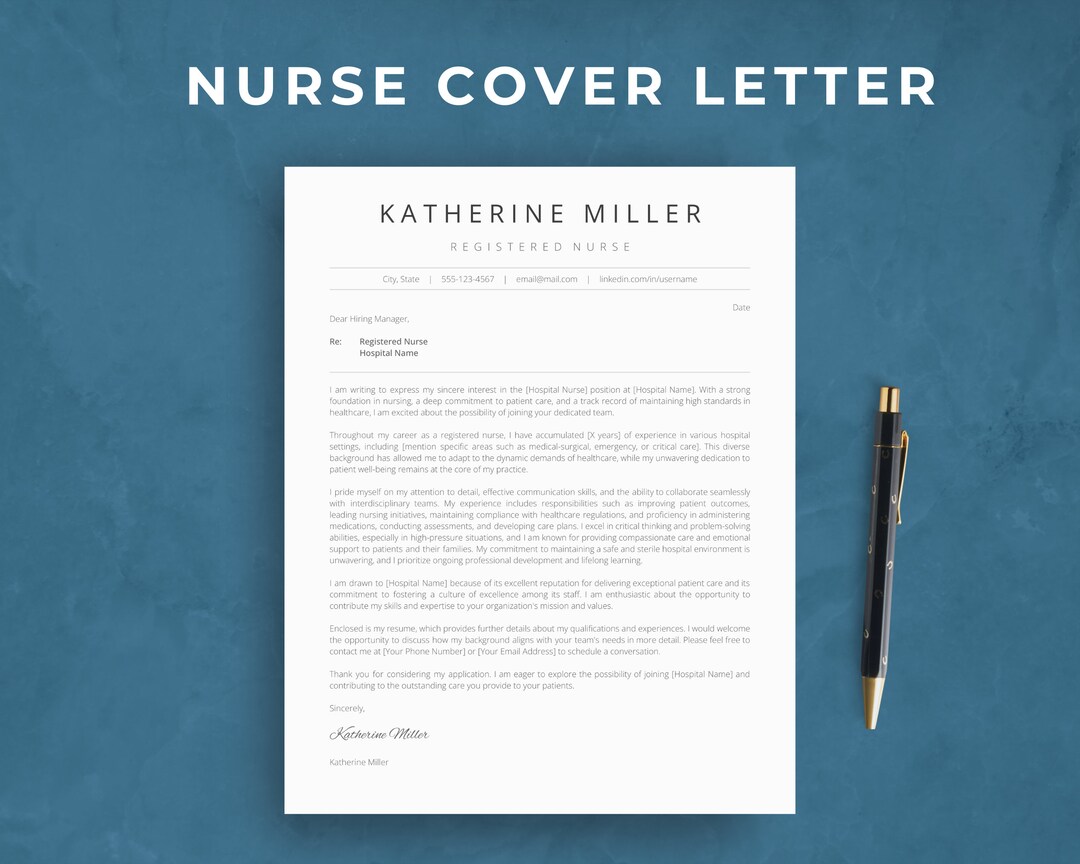 Nursing Cover Letter Template With Sample Text | Hospital Nurse, Travel ...