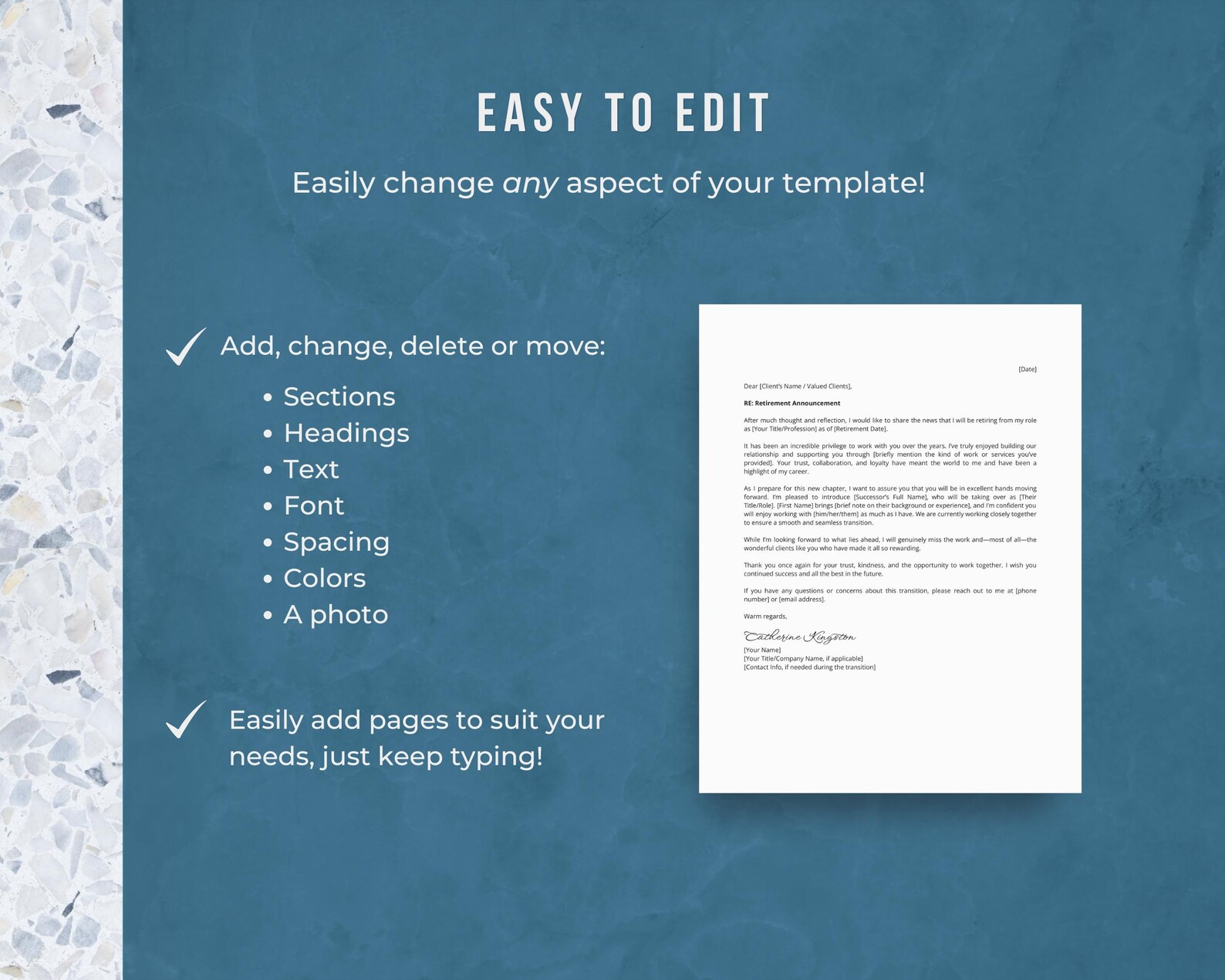 Retirement Letter to Clients Template | Editable Retirement Notice ...