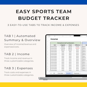Sports Team Budget Spreadsheet | Simple & Editable Sports Budget ...