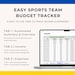Sports Team Budget Spreadsheet | Simple & Editable Sports Budget ...