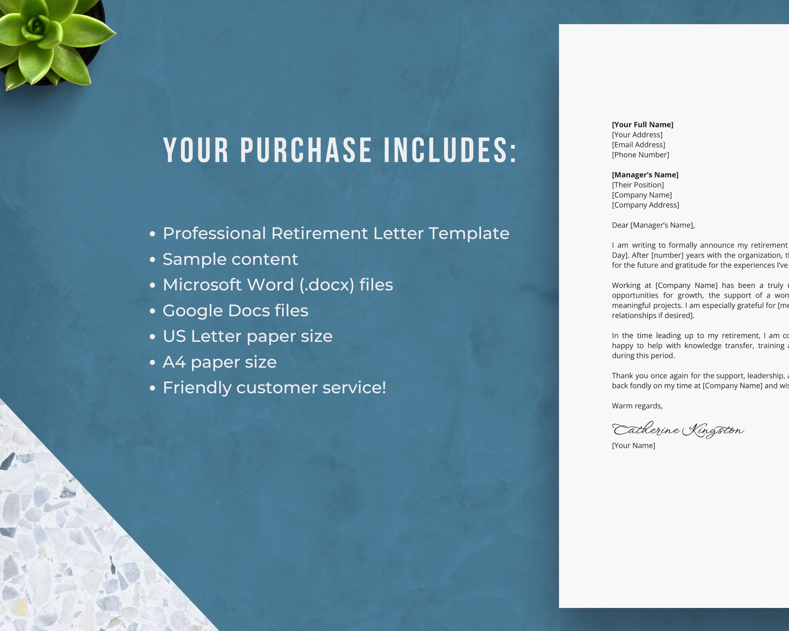 Retirement Letter Template | Letter of Retirement | Professional ...